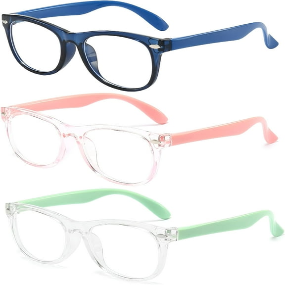 3 Pack kids Blue Light Blocking Glasses for girls boys Computer Blue ...
