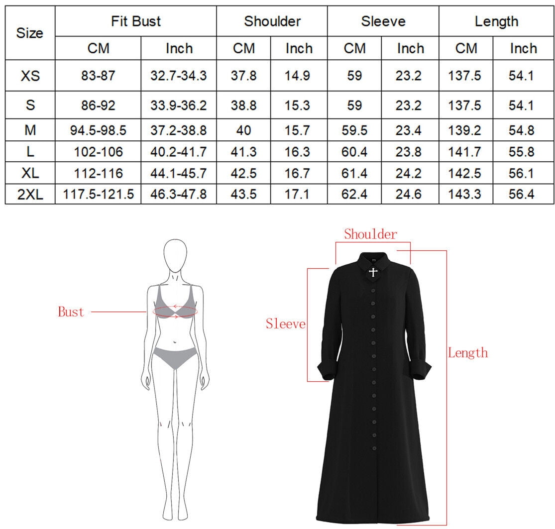 Buy GRACEART Women Clergy Cassock Robe for Church Cross Pastor Robes ...