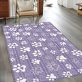 Area Rug 48×72in, Purple White Dog Paw Abstract Floor Carpet Living ...