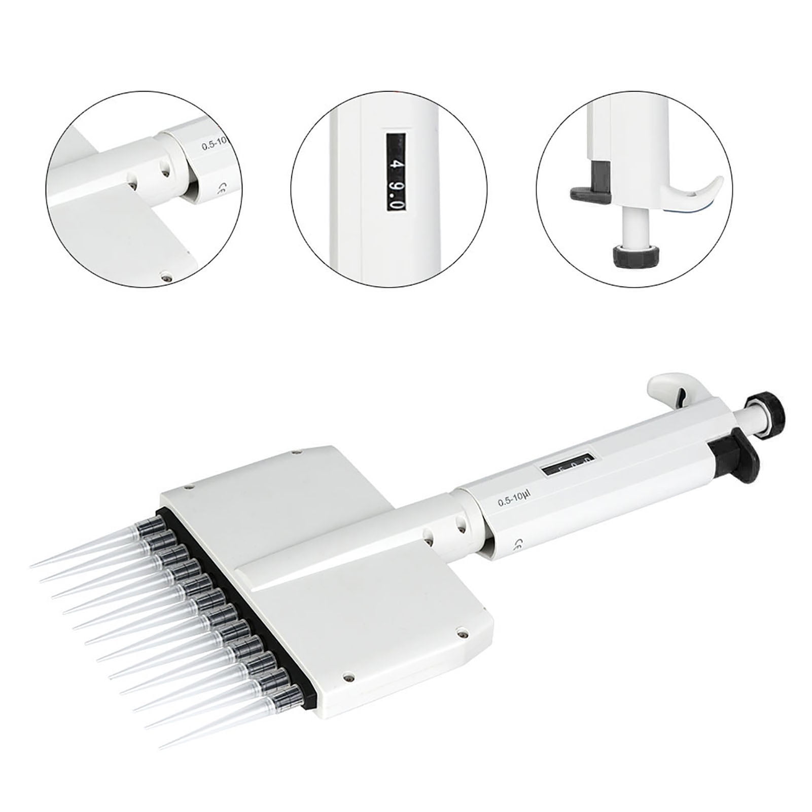 Pipeta de transferencia micro ajustable manual de 12 canales de 0,5 a ...