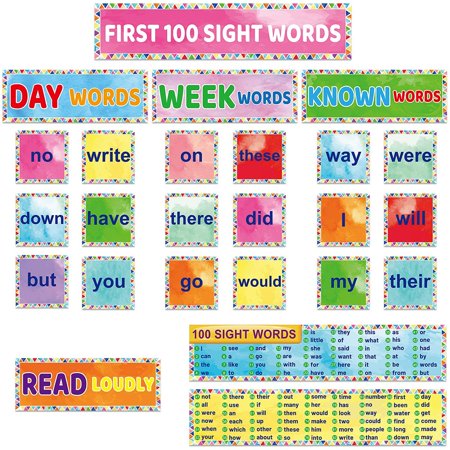 First 100 Sight Words Pocket Chart Cards for Classroom Homeschool ...