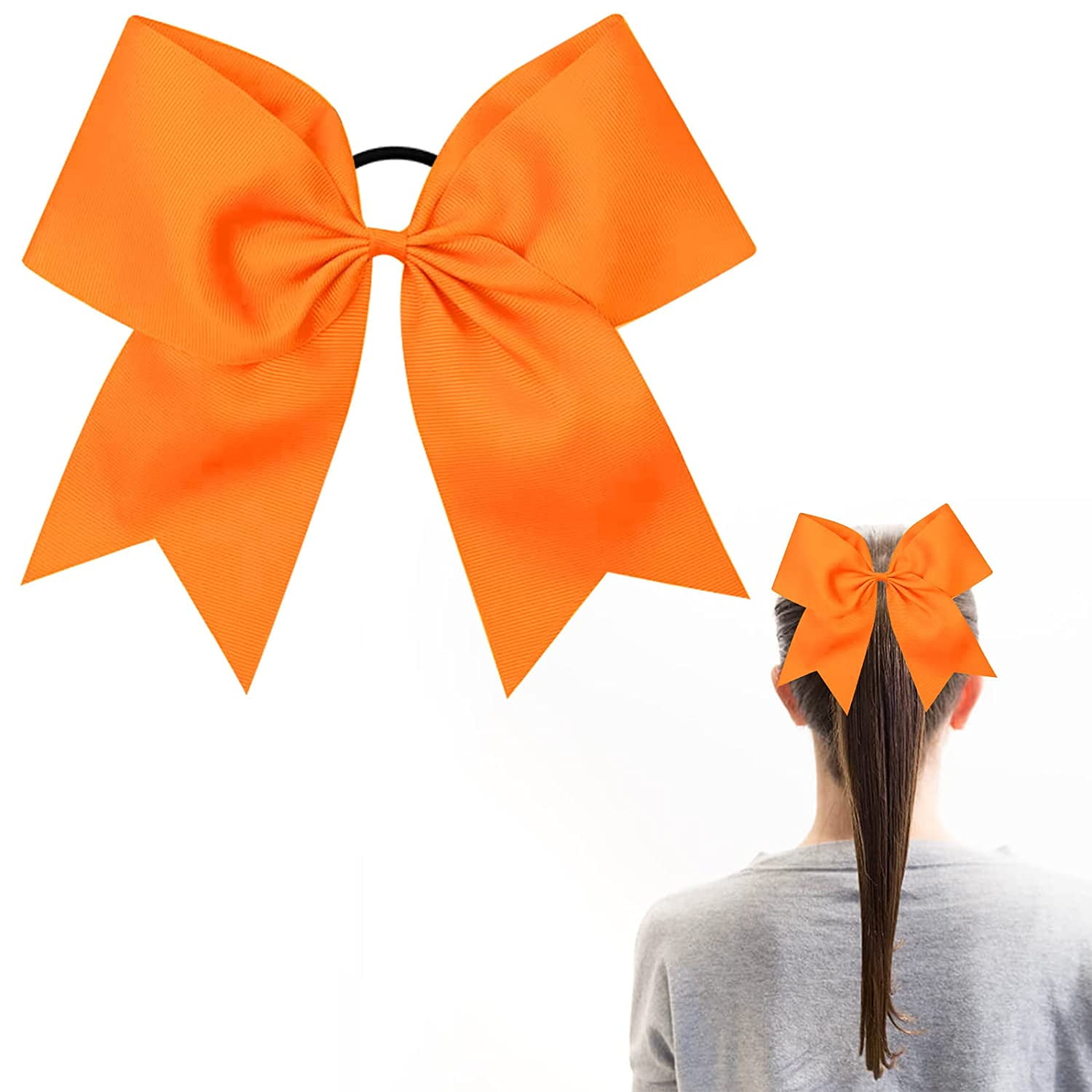 Large Cheer bow 8" Girls Ponytail Holders Jumbo Teams Cheerleaders Hair ...