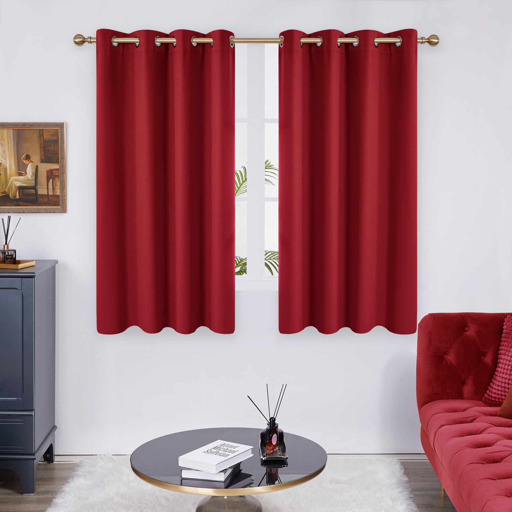 Deconovo Grommet Top Blackout Curtains Thermal Insulated Window Panels ...