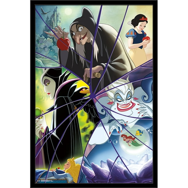 Disney Villains - Collage Wall Poster, 22.375" x 34", Framed - Walmart.com