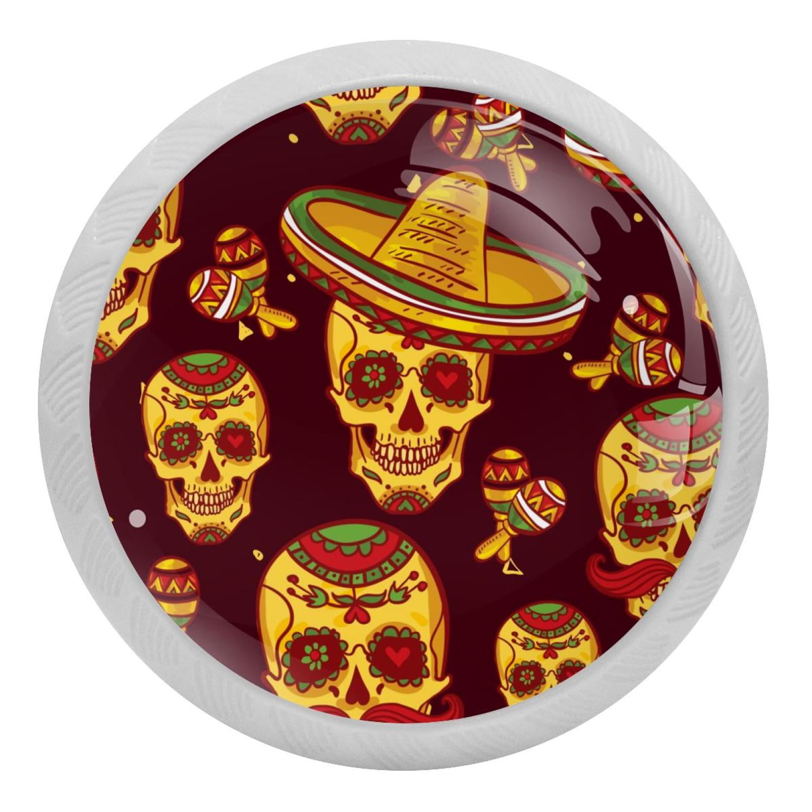 4PCS Round Skull Cabinet Fluorescence Knob Glowing in the Dark ...