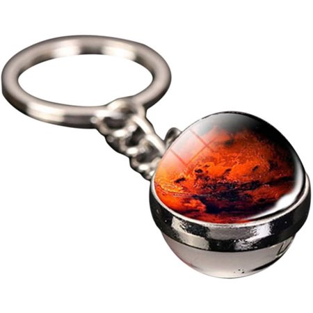 Solar System Double-Sided Glass Ball Key Chain Planet Key Rings Charms ...