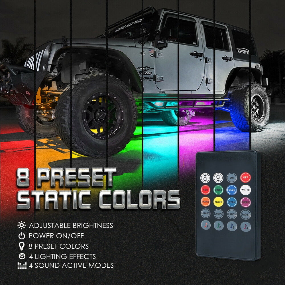 Buy 4pcs Waterproof RGB LED Under Car Tube Strip Underglow body Neon ...