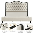 Homfa High King Size Bed Frame, 54.5'' H Linen Upholstered, Modern ...