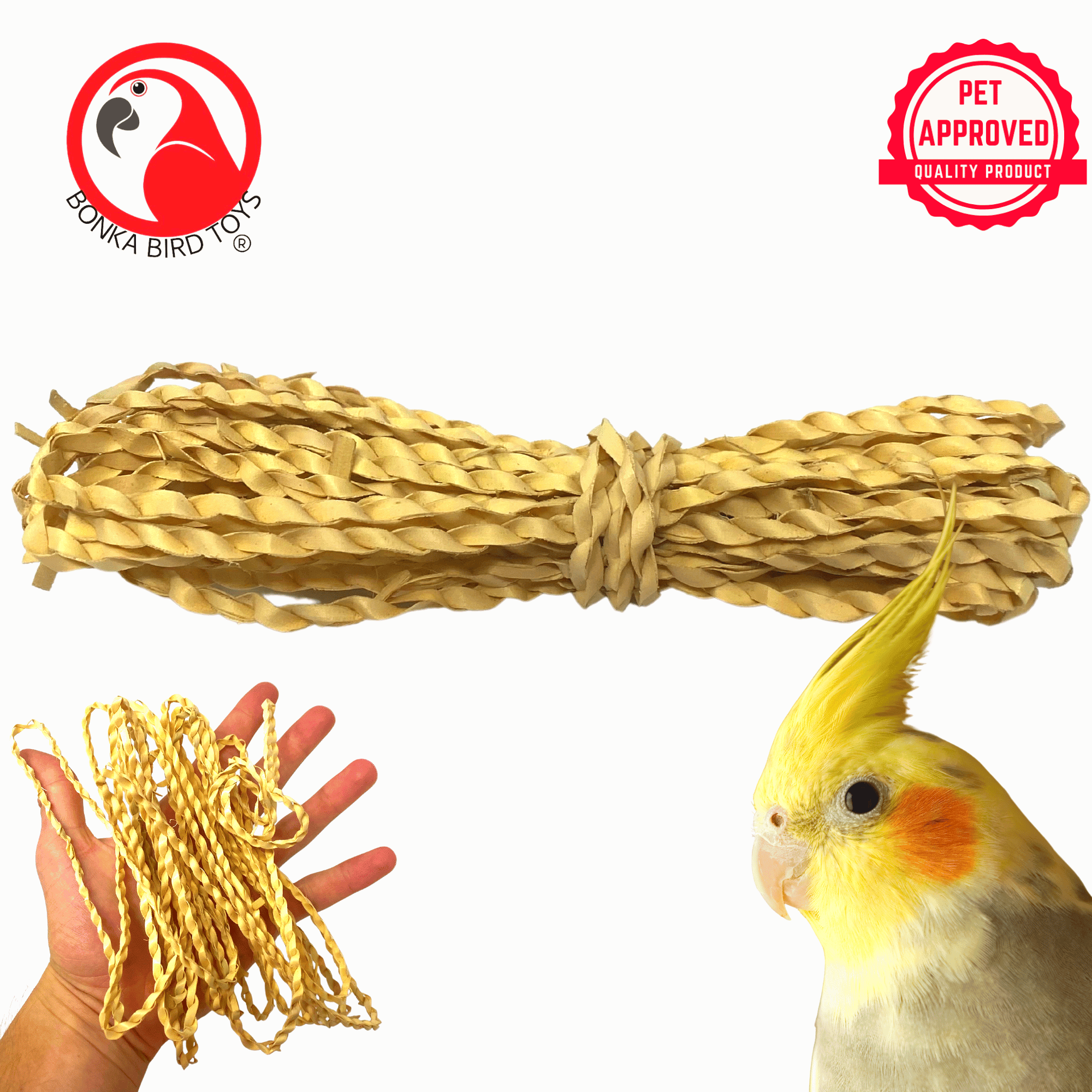 Bonka Bird Toys 2940 15ft Palm Cord Craft Part DIY Bird Toy - Walmart.com