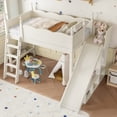 Twin Loft Bed with Storage Shelves and Wardrobe, Solid Wood Loft Beds ...