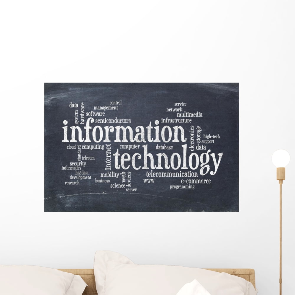 Information Technology Word Cloud Wall Mural Decal by Wallmonkeys Vinyl ...