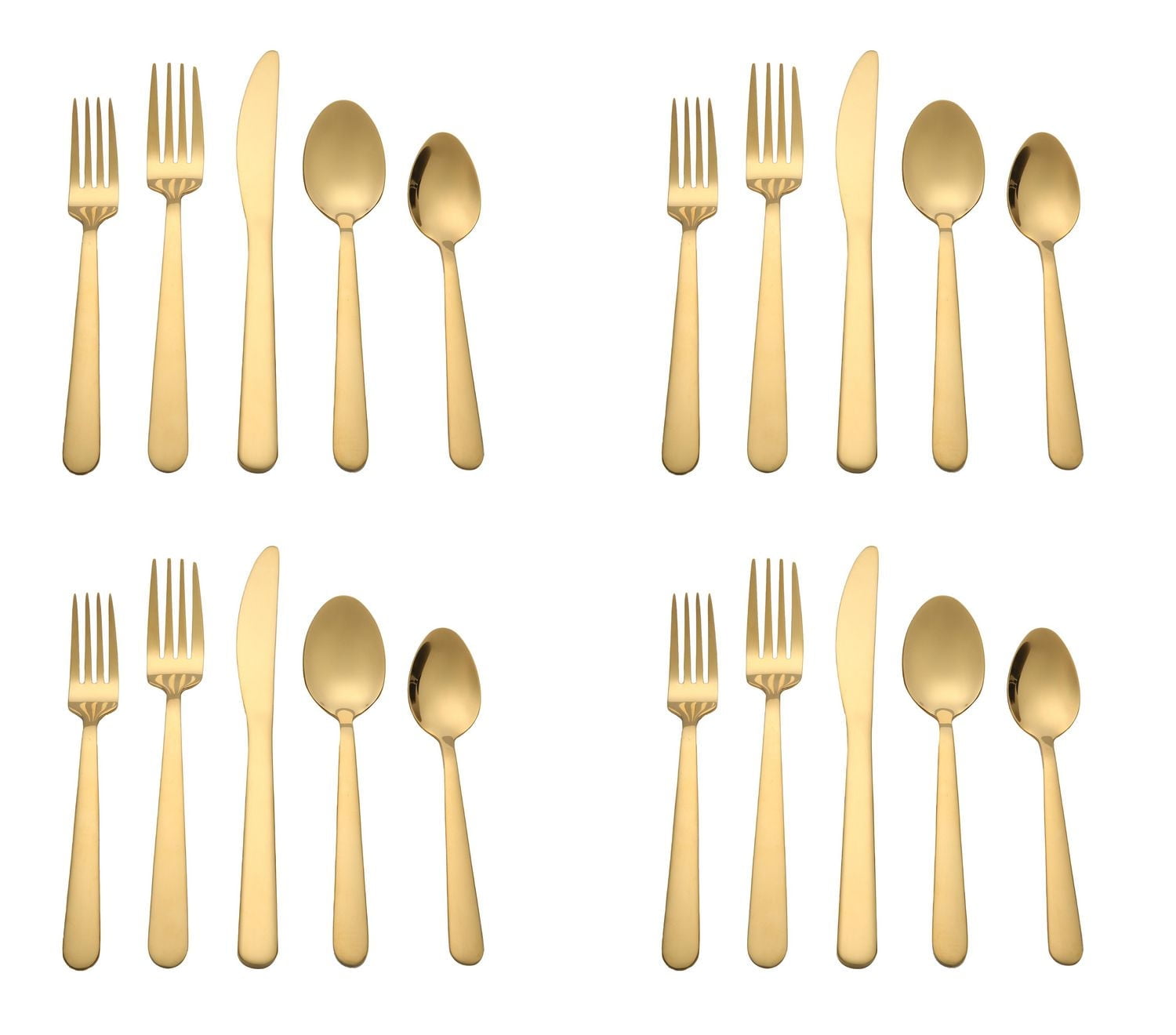 Hometrends 20 Piece Stainless Steel Flatware Set Gold, HT 20 Pc Gold ...