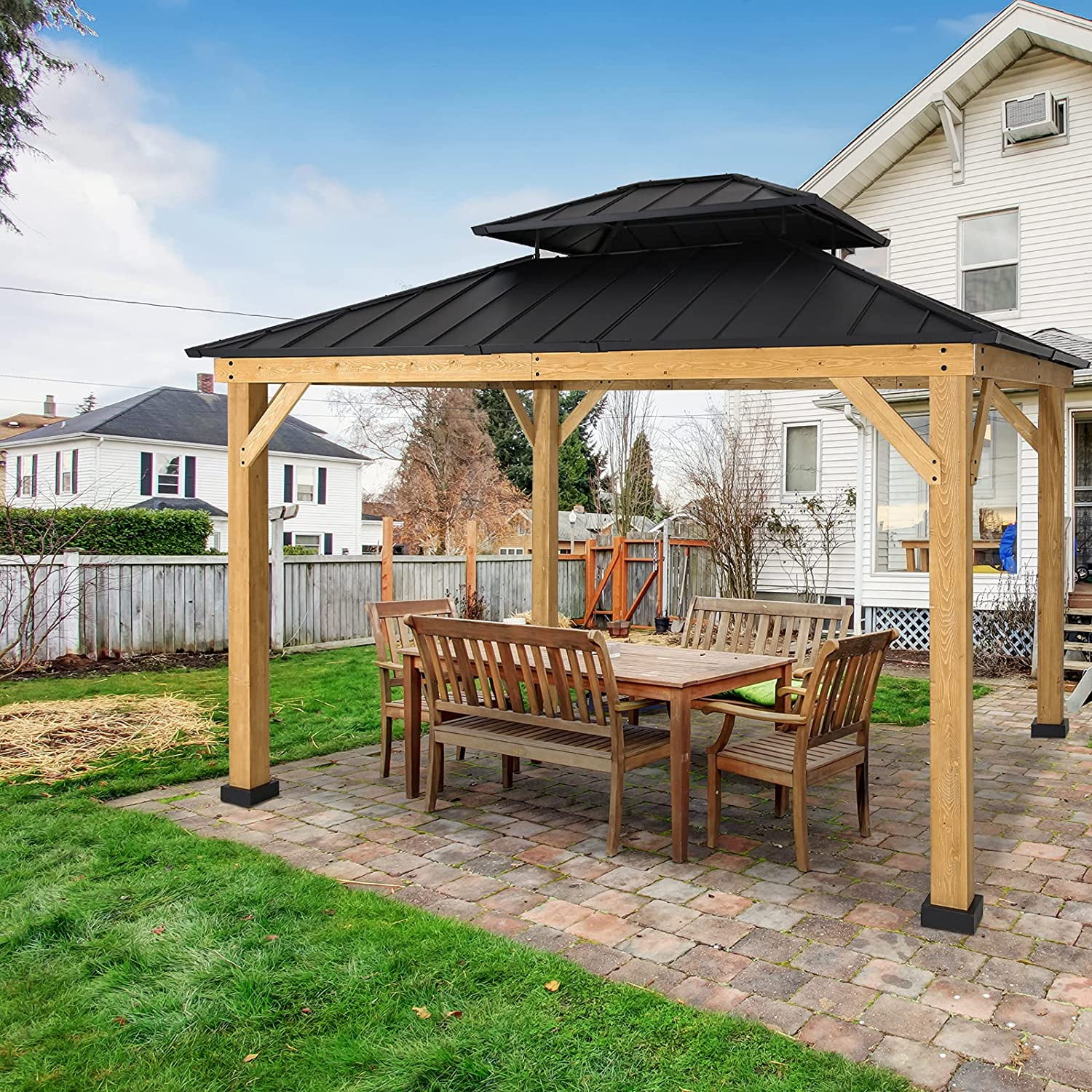 Eagle Peak 13x11 Outdoor Cedar Framed Hardtop Gazebo in Nepal at NPR ...