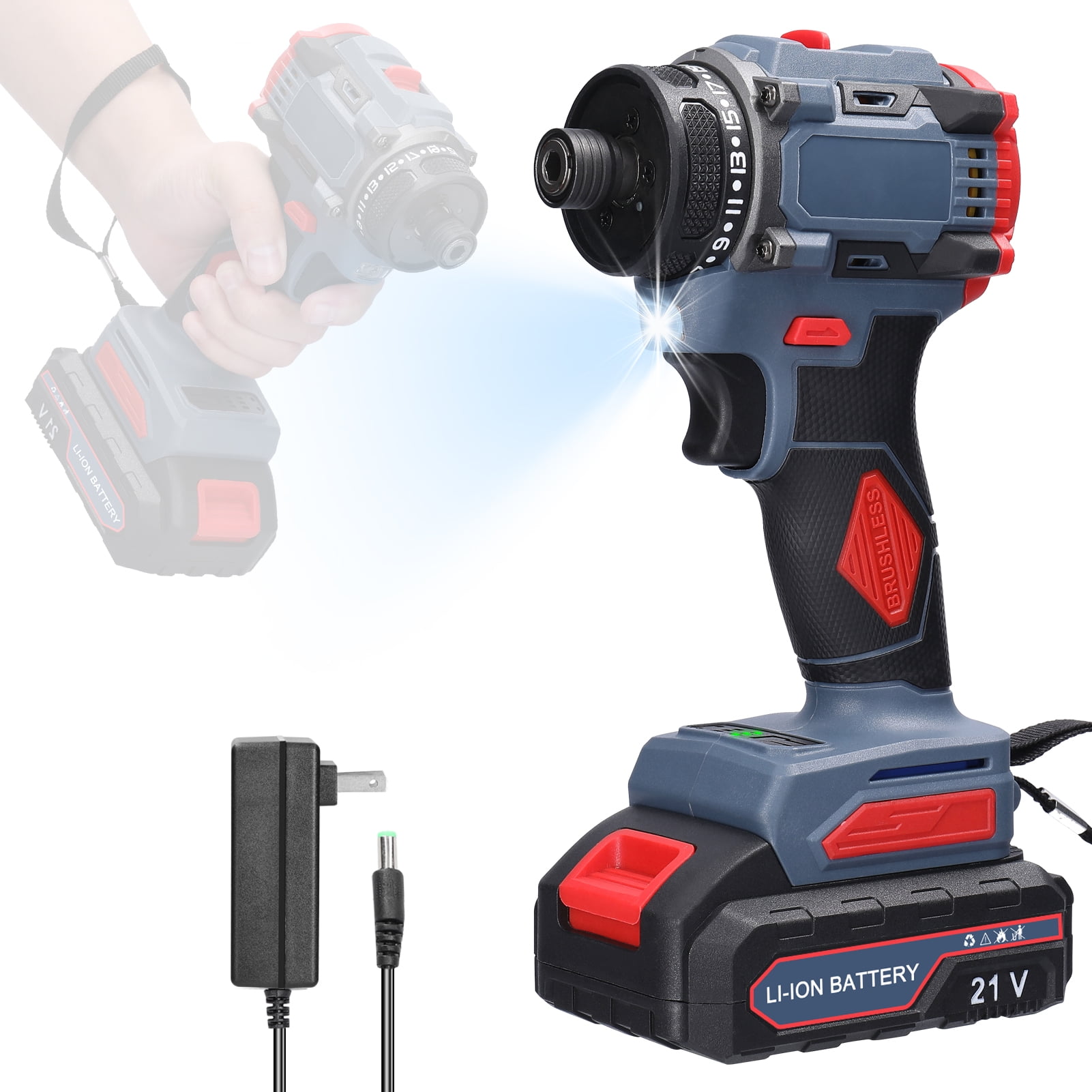 Click here for Yeacher 21v Brushless Cordless Screwdriver With 55... prices