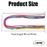ByPaCrow 64 Pcs Colorful Hair Wrap String 90cm Long Rainbow Braiding ...