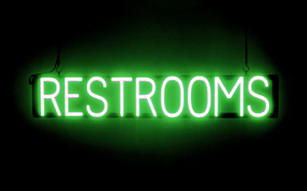 SpellBrite Neon-LED RESTROOMS Sign With Dimming Capability. LED ...