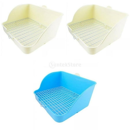 Litter Tray Toilet,Rabbit Litter Box for Cage Corner Potty Box,Pet ...