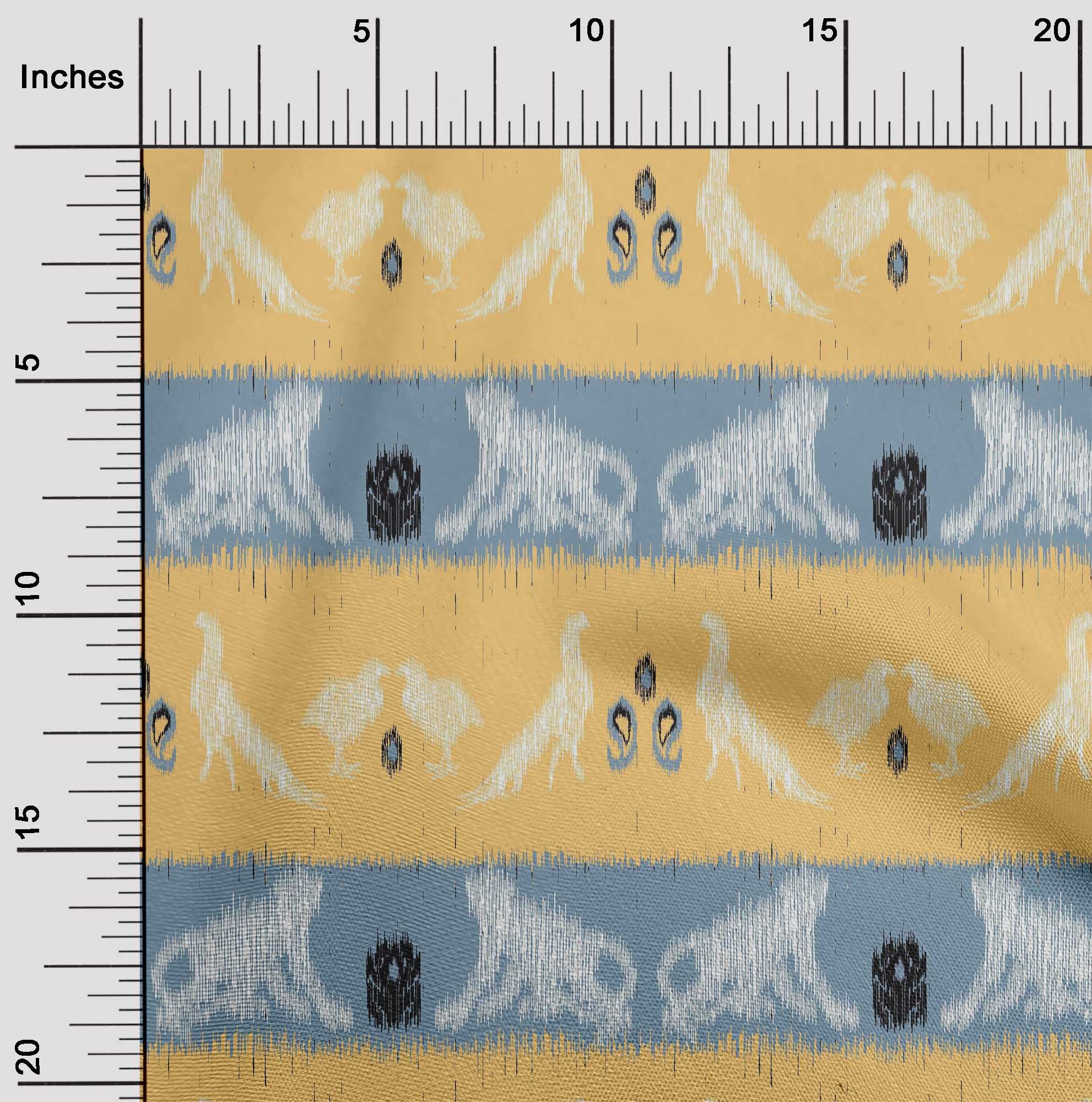 oneOone Silk Tabby Fabric Stripe|Bird & Monkey Ikat Fabric Prints By ...