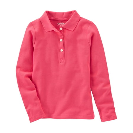 Osh Kosh Girls' Long Sleeve Uniform Polo Shirt, Pink, 2T | Walmart Canada