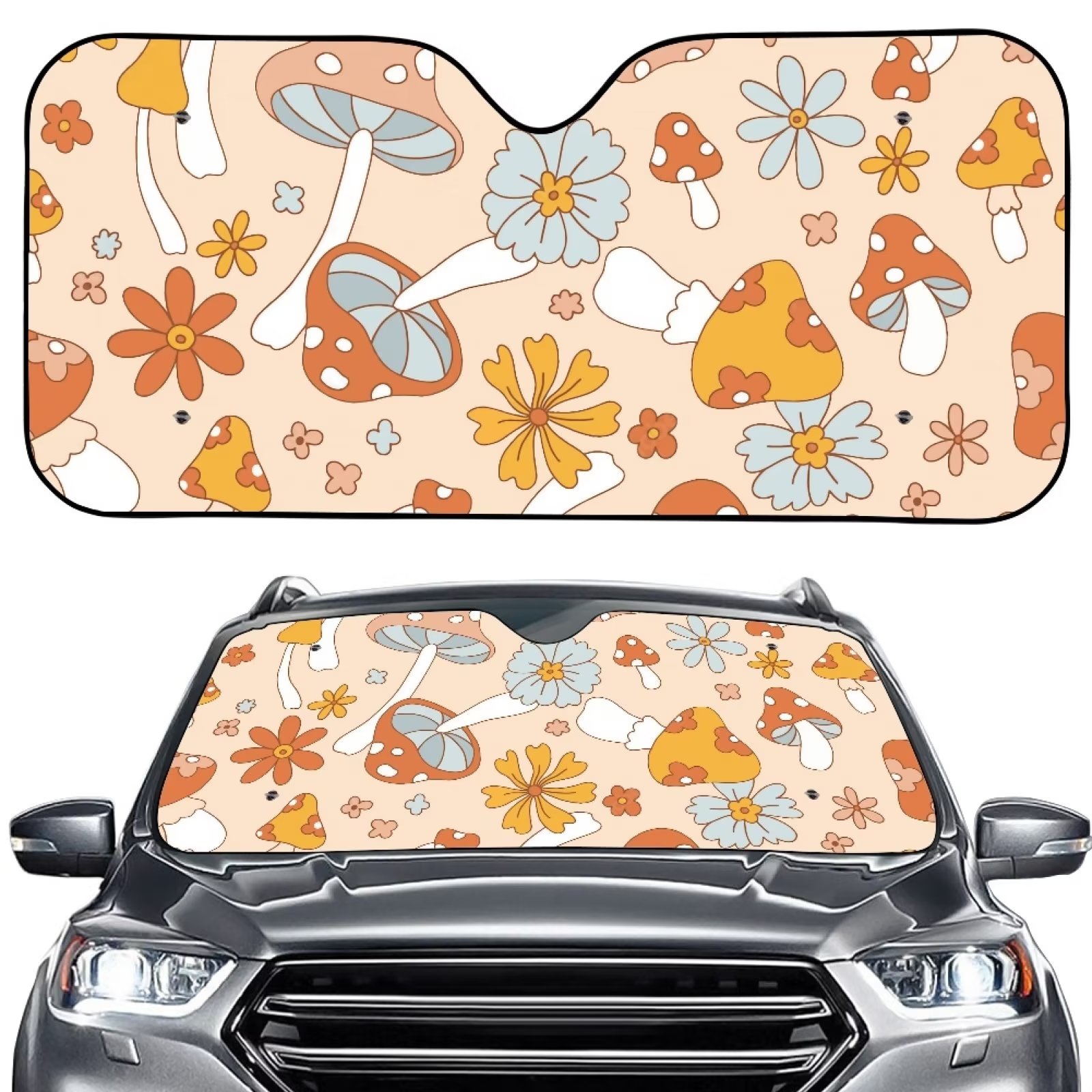 NETILGEN Cartoon Daisy Mushroom Sunshades for Car for Women Portable ...