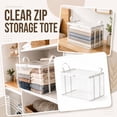 2 Pack Large Clear Thick Plastic Storage Box with Hinged Lid, Thick ...
