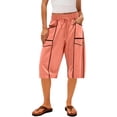 Bermuda Shorts for Women Drawstring High Waisted Wide Leg Shorts with ...