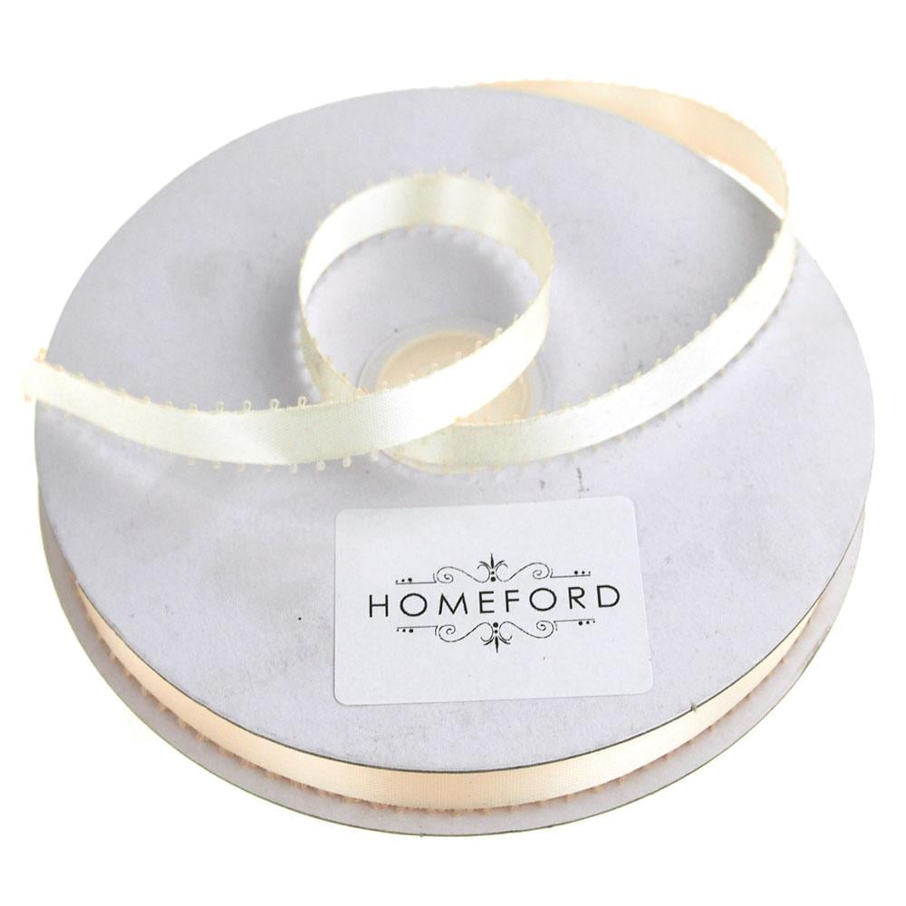 Picot-edge Double Face Satin Ribbon, 3/8-Inch, 50 Yards, Ivory ...