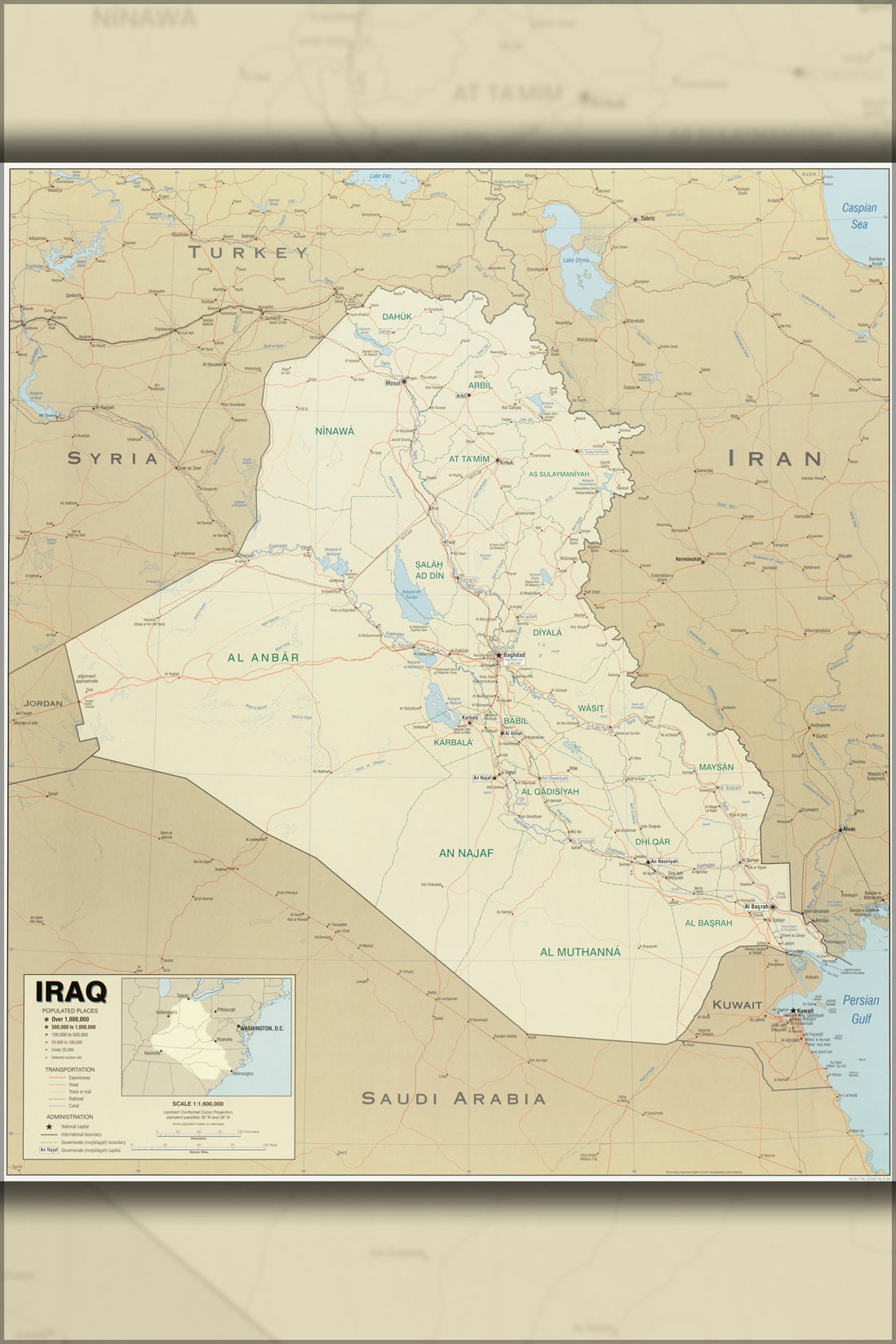 24"x36" Gallery Poster, cia map of iraq 2004 - Walmart.com