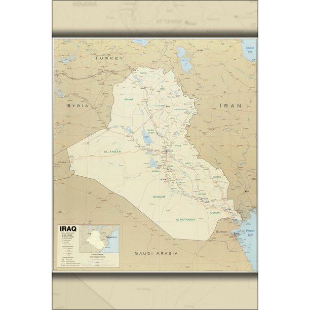 24"x36" Gallery Poster, cia map of iraq 2004 - Walmart.com