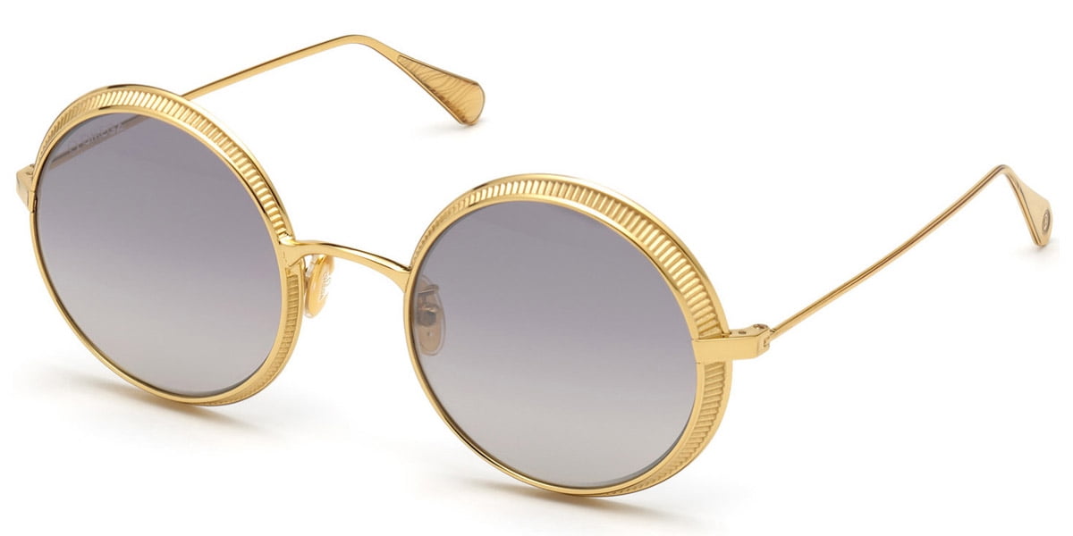 Omega OM0016-H Full Rim Round Shiny Endura Gold / Smoke with Silver ...