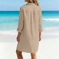 WRFWUL Women's Cotton Long Sleeve Shirt Dresses Button Down Lapel ...