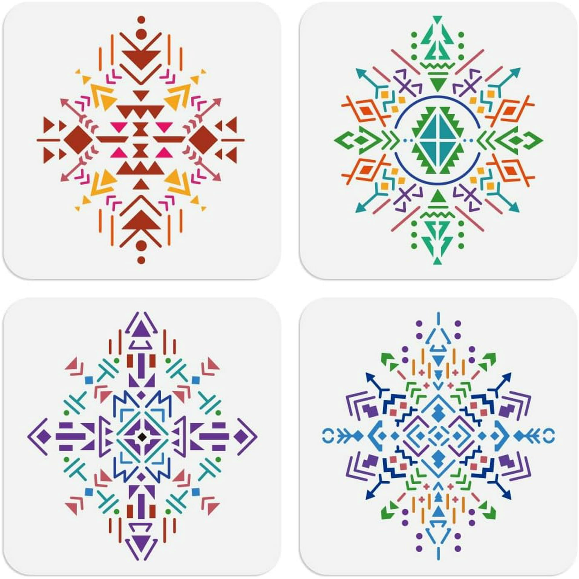 Click here for Nobrand 4pcs Tribal Aztec Art Stencils For Paintin... prices