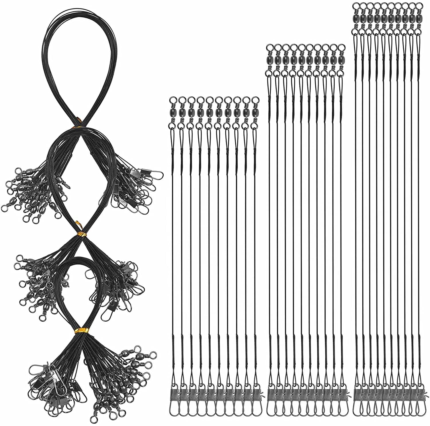 Fishing Wire Leader Line Rig 60Pcs Sturdy Stainless Steel Line Wire ...