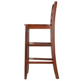 Winsome Benjamin Ladder-Back Bar Stools, Set of 2, Walnut Finish ...
