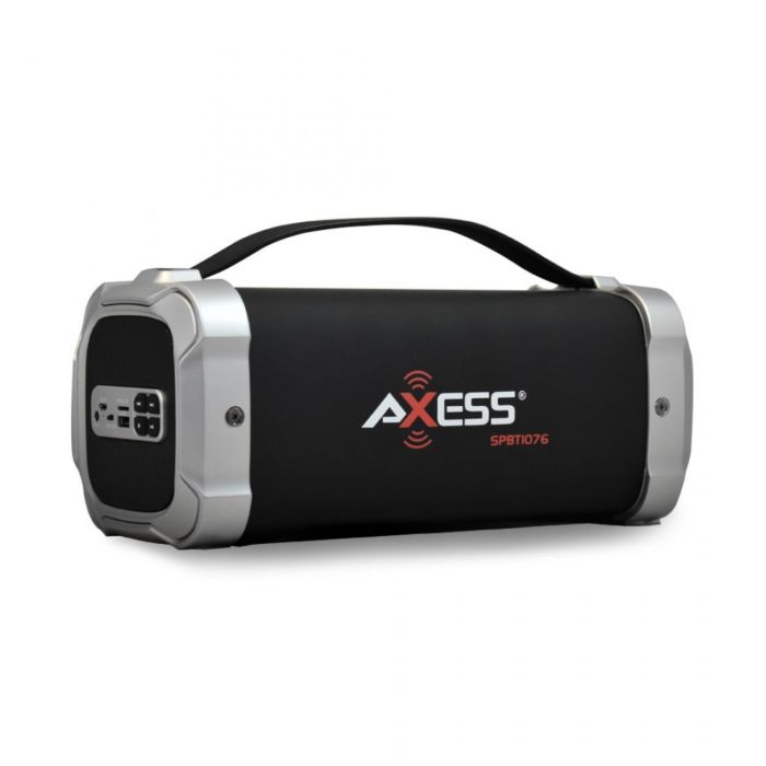 AXESS BLUETOOTH MEDIA SPEAKER W/AM-FM RADIO, USB AND AUX-BLACK/SILVER ...