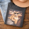 Comfort Colors® Funny Orange Cat Drinking Iced Coffee T-shirt, Vintage ...