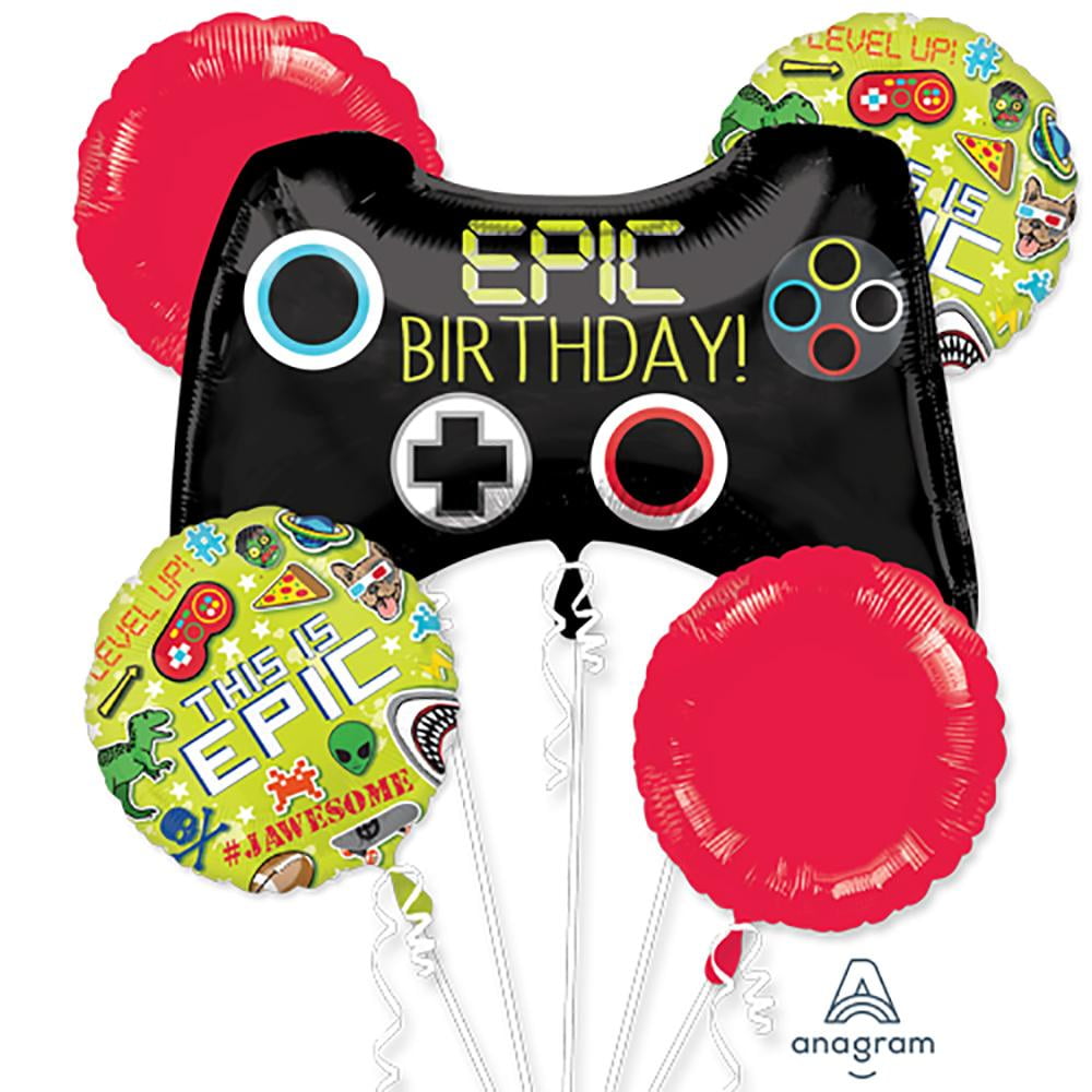 LOONBALLOON Gaming Theme Balloons, EPIC BIRTHDAY BOUQUET - Walmart.com