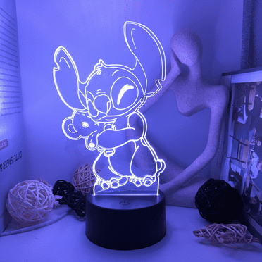 Stitch Night Light, 3D Illusion Night Lamp 16 Colors Changing with ...