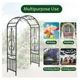 Garden Arches and Arbors Outdoor Black Metal Arbor for Climbing Plants ...
