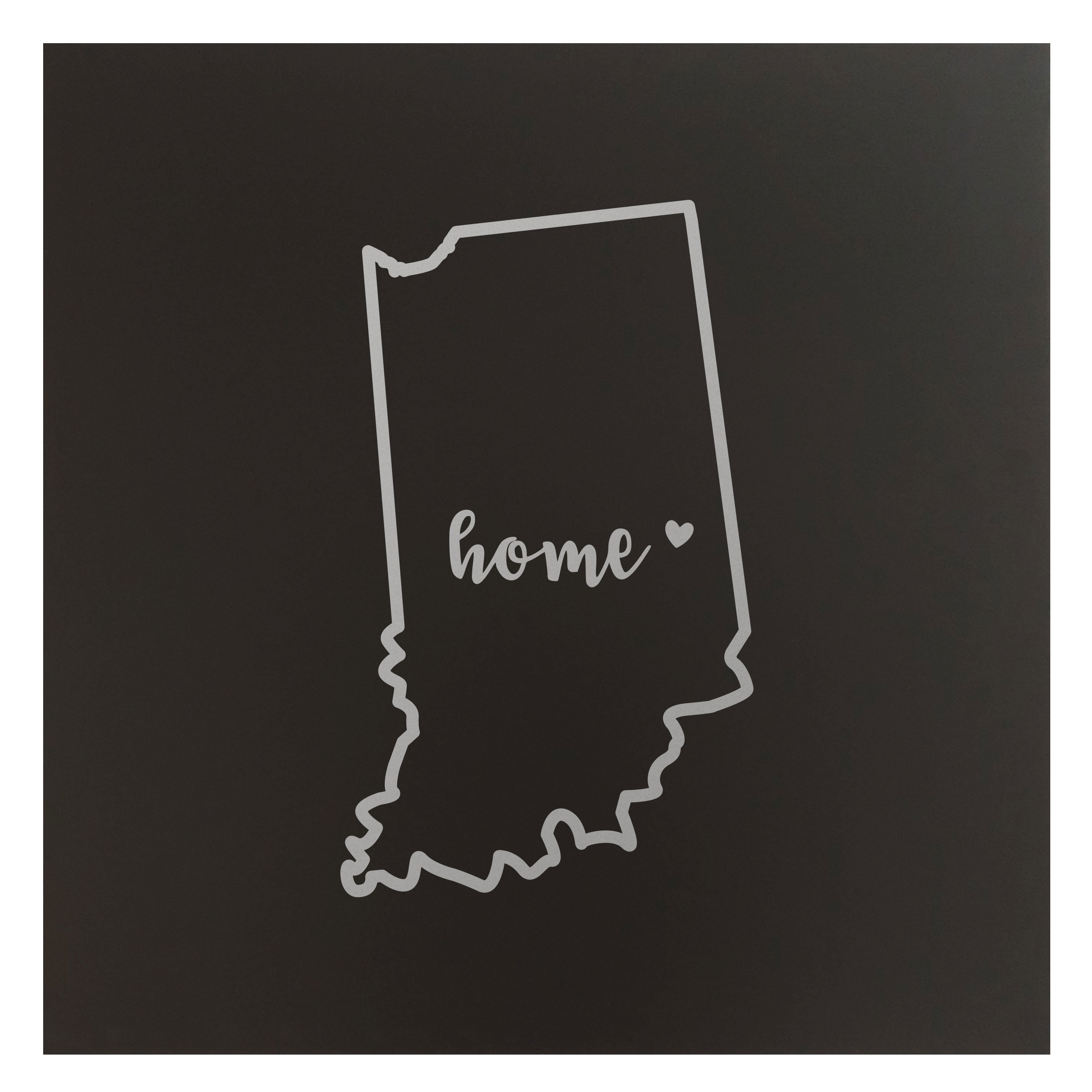 Indiana Home State Map 12x12" Black Metal Wall Art Office Decor Gift ...