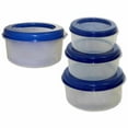 ATB 3 Pc Round Food Storage Containers - Assorted Sizes, Microwaveable ...