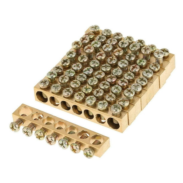 10 barras de conexión a tierra, barra neutra de latón, terminal de ...