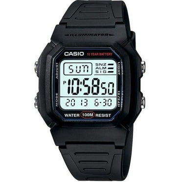 Casio Men's Multi-Function Digital Sport Watch, Water Resistant, 10-Year Battery, F201WA-1A ...