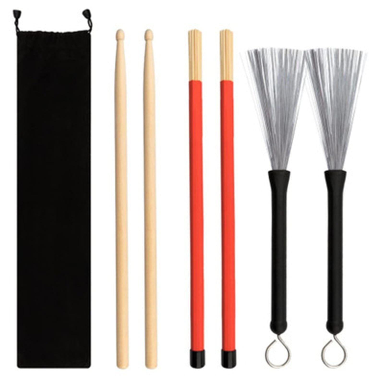 Click here for Egnmcr Brushes Set Of 6drum Sticks For Battery Sti... prices