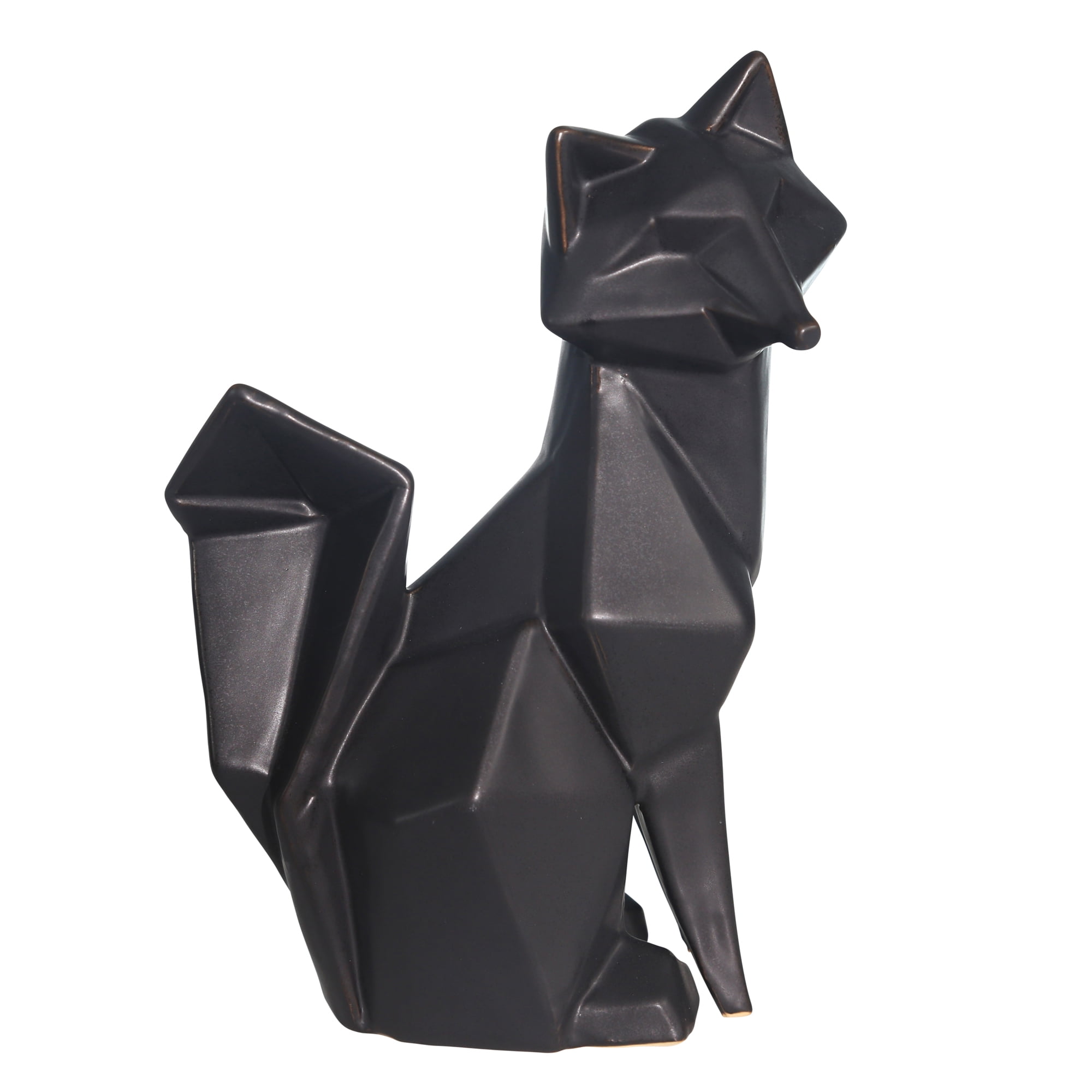 Sagebrook Home Ceramic 10" Modern Fake Fox Figurine, Black - Walmart.com