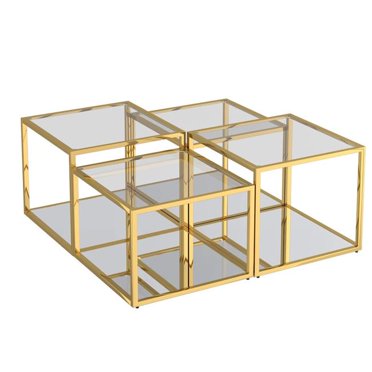 American Home Classic Laurence Metal and Glass Coffee Table in High ...