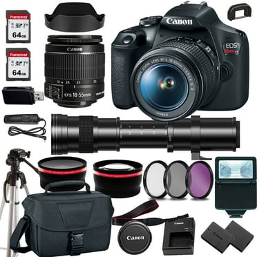 Canon EOS Rebel T100 / 4000D DSLR Camera Bundle with 18-55mm Zoom Lens ...
