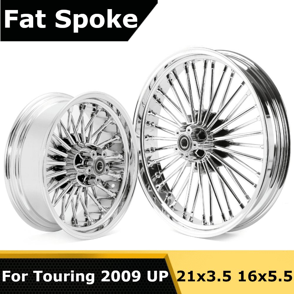Chrome 21X3.5 16X5.5 Fat Spoke Wheels Rims for Harley Touring Street ...