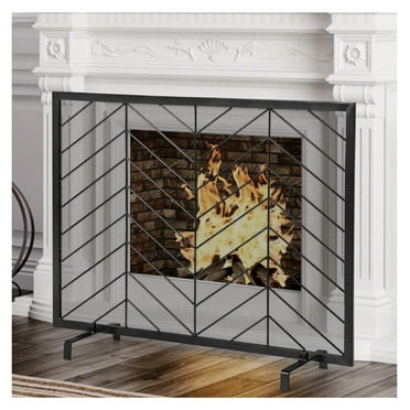 Best Choice Products Handcrafted Iron Chevron Fireplace Screen, Modern ...