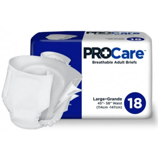 Adult Incontinent Brief ProCare Tab Closure Large Disposable Heavy ...